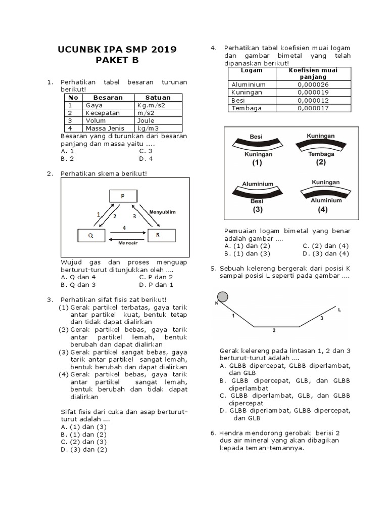 Latihan Ujian Nasional Ipa 2019 | PDF