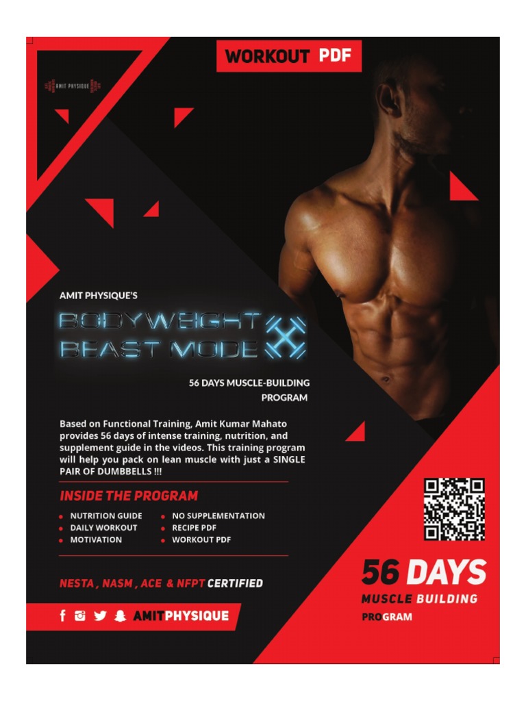 Bodyweight Beast Mode Workout PDF by Amit Physique PDF | PDF