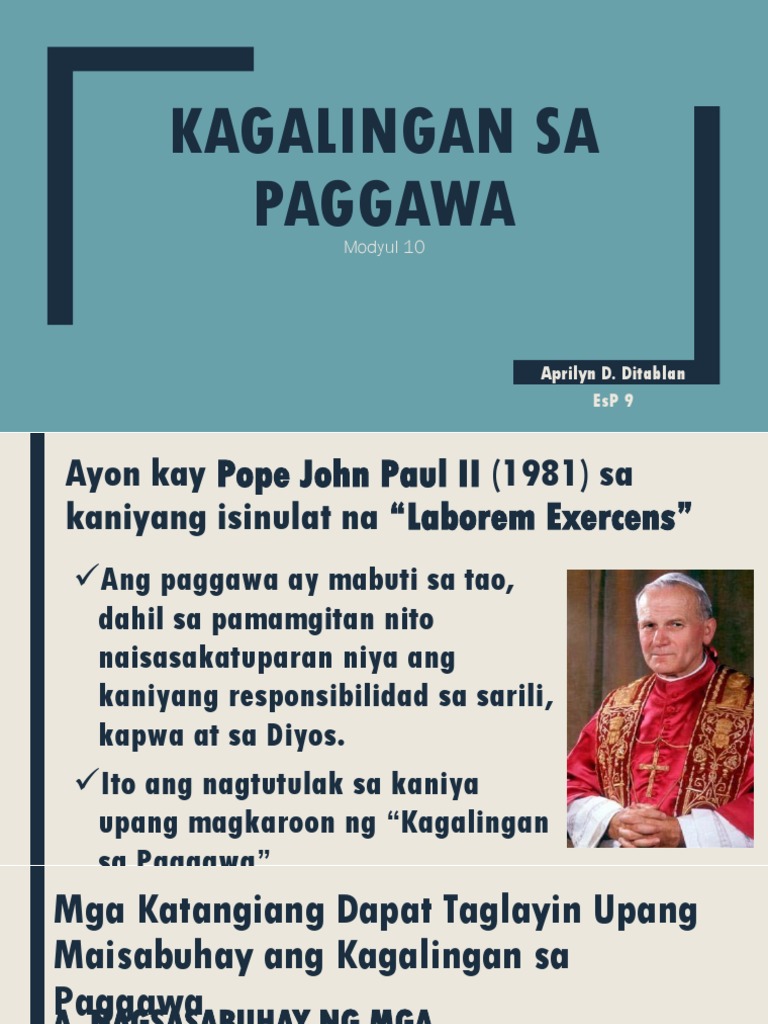 Modyul 10 Kagalingan Sa Paggawa | PDF