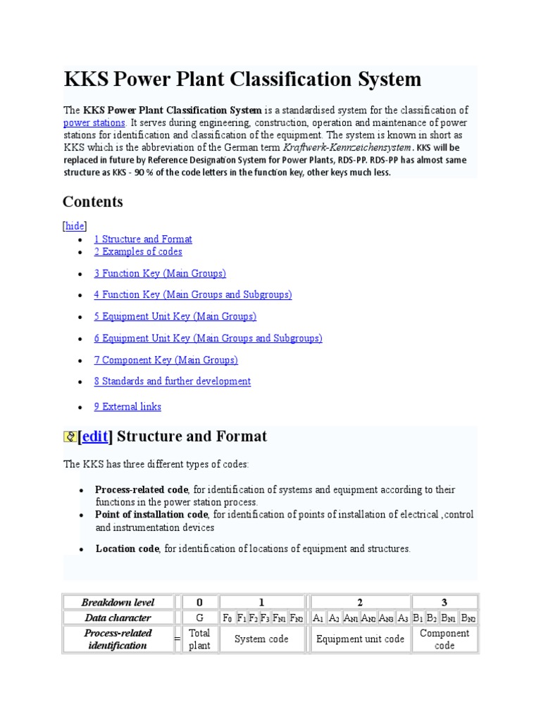 KKS Power Plant Classification System | PDF | Boiler | Machines