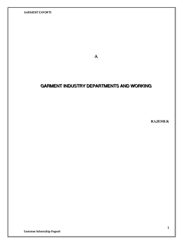 Garment Industry Departments | PDF | Invoice | Business