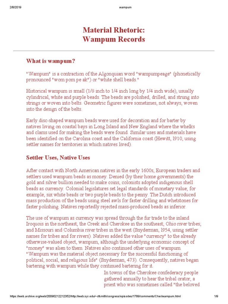 Wampum | PDF | Iroquois