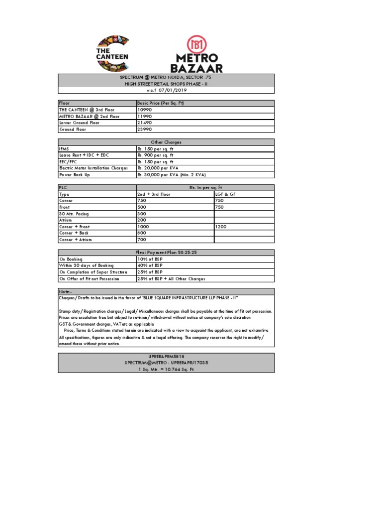 Retail Space Pricing Guide | PDF | Value Added Tax | Payments