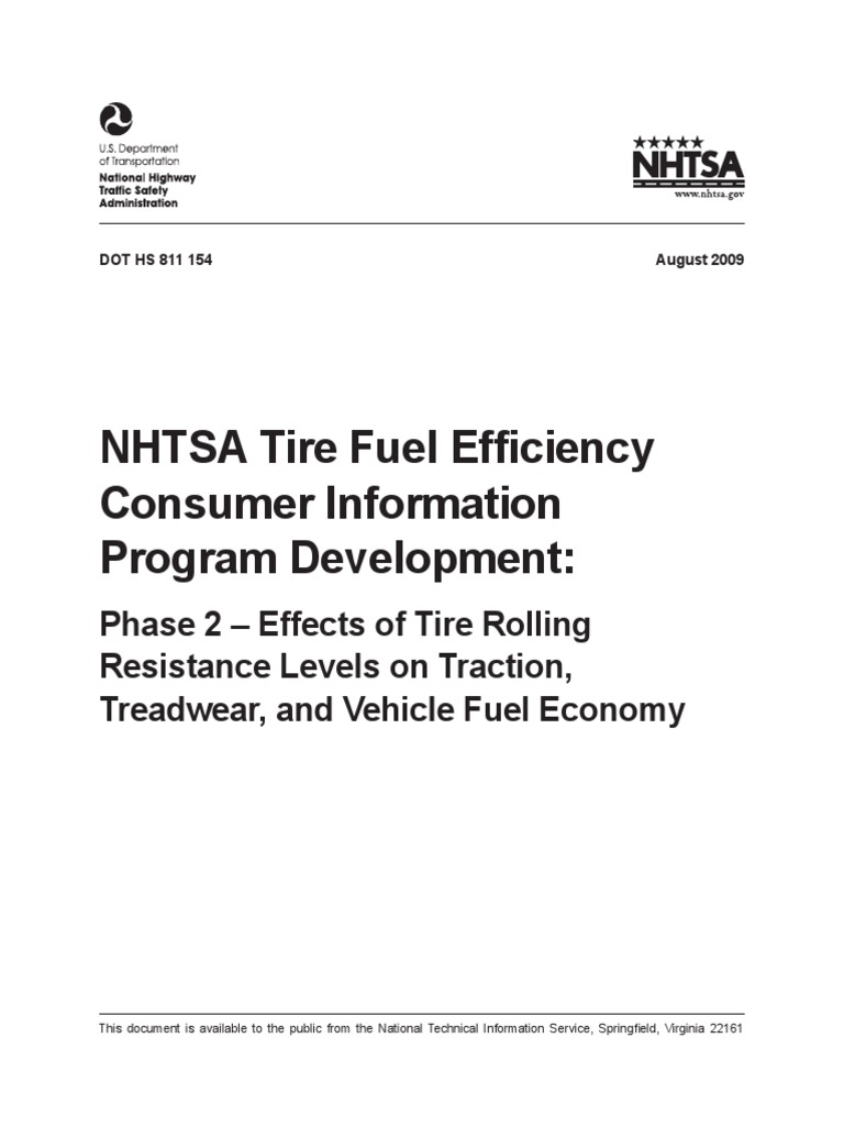 NHTSA Study Finds Link Between Tire Rolling Resistance and Vehicle Fuel ...