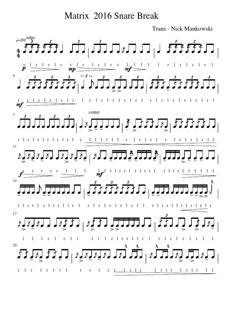 Matrix 2016 Snare Break | PDF