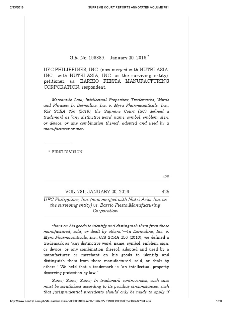 UFC Philippines, Inc. (Now Merged With Nutri-Asia, Inc. As | PDF ...