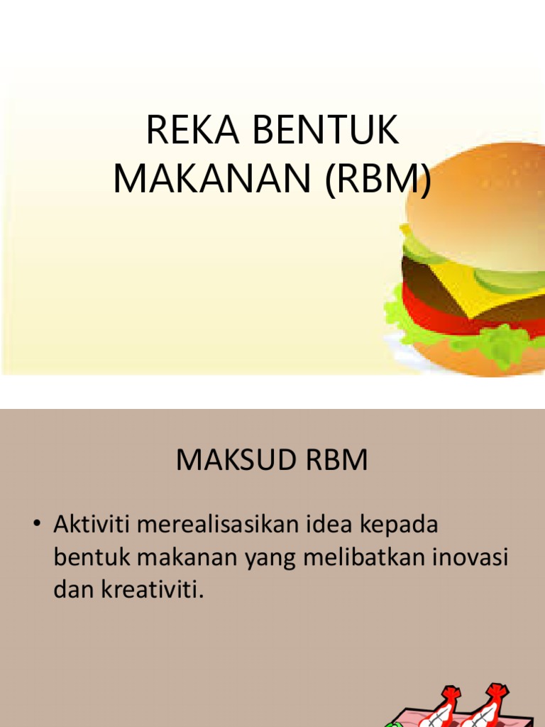 RBT TINGKATAN 2 Reka Bentuk Makanan (RBM) | PDF | Kesehatan Holistik