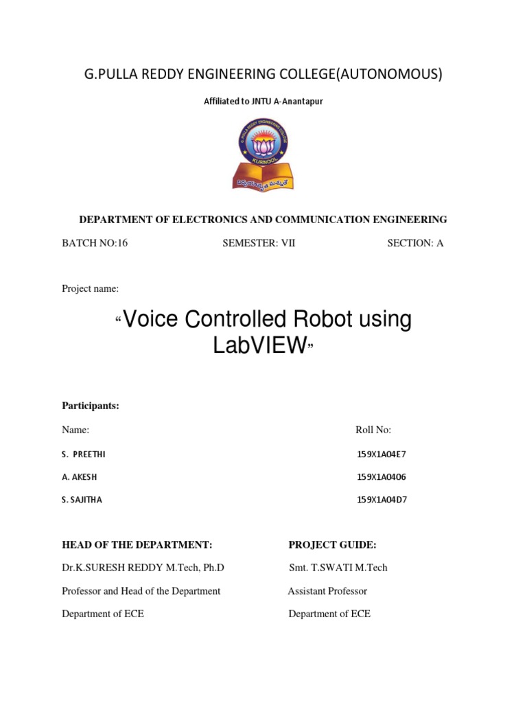 Final Abstracct - "Voice Controlled Robot Using LabVIEW" | PDF | Robot | Robotics