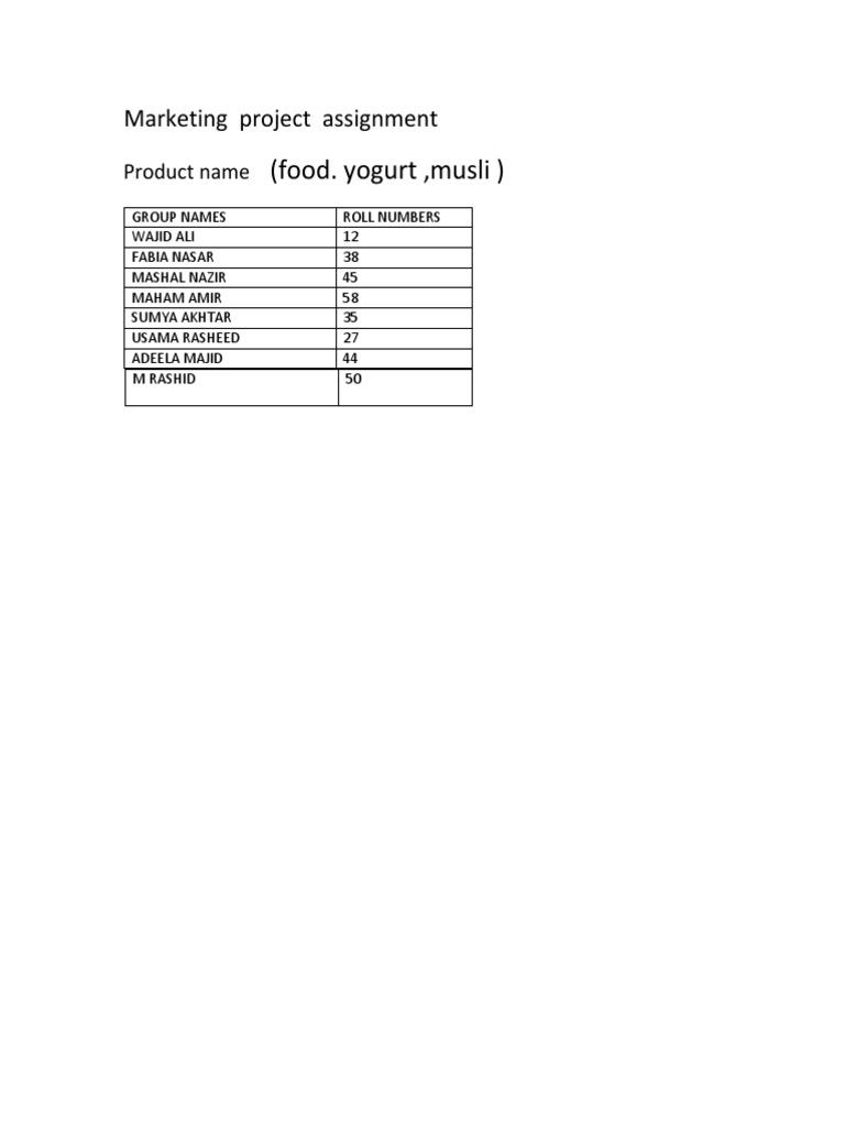 Marketing Project Assignment | PDF | Wellness