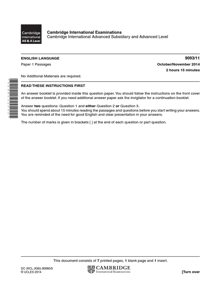 Cambridge International Advanced Subsidiary and Advanced Level | PDF ...