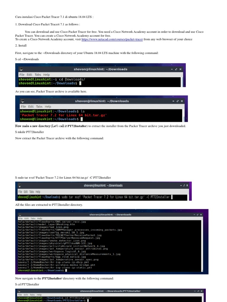 Cara Install Cisco Packet Tracer 7.1 Di Ubuntu 18.04 Lts | PDF | Unix | Software