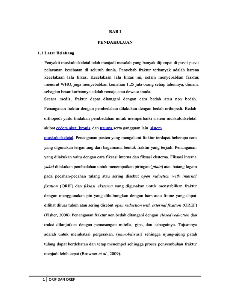 Perbandingan OREF dan ORIF pada Fraktur | PDF