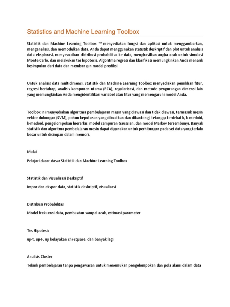 Statistics and Machine Learning Toolbox | PDF