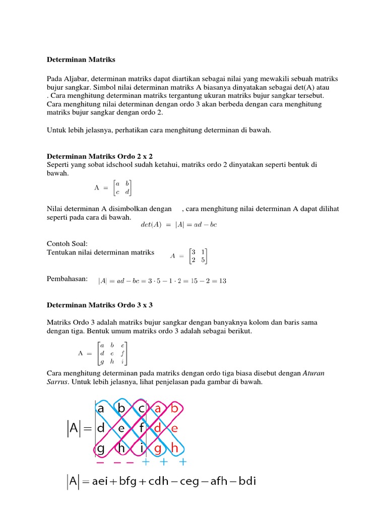 Determinan Matriks | PDF | Metode & Bahan Ajar | Komputer