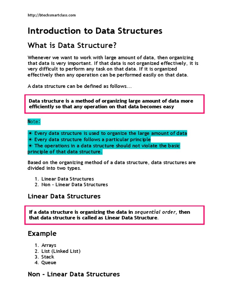 Introduction To Data Structures: What Is Data Structure? | PDF | Array Data Structure | Subroutine