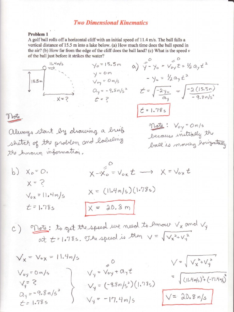 Two-Dimensional Kinematics Problems | PDF | Leisure | Sports