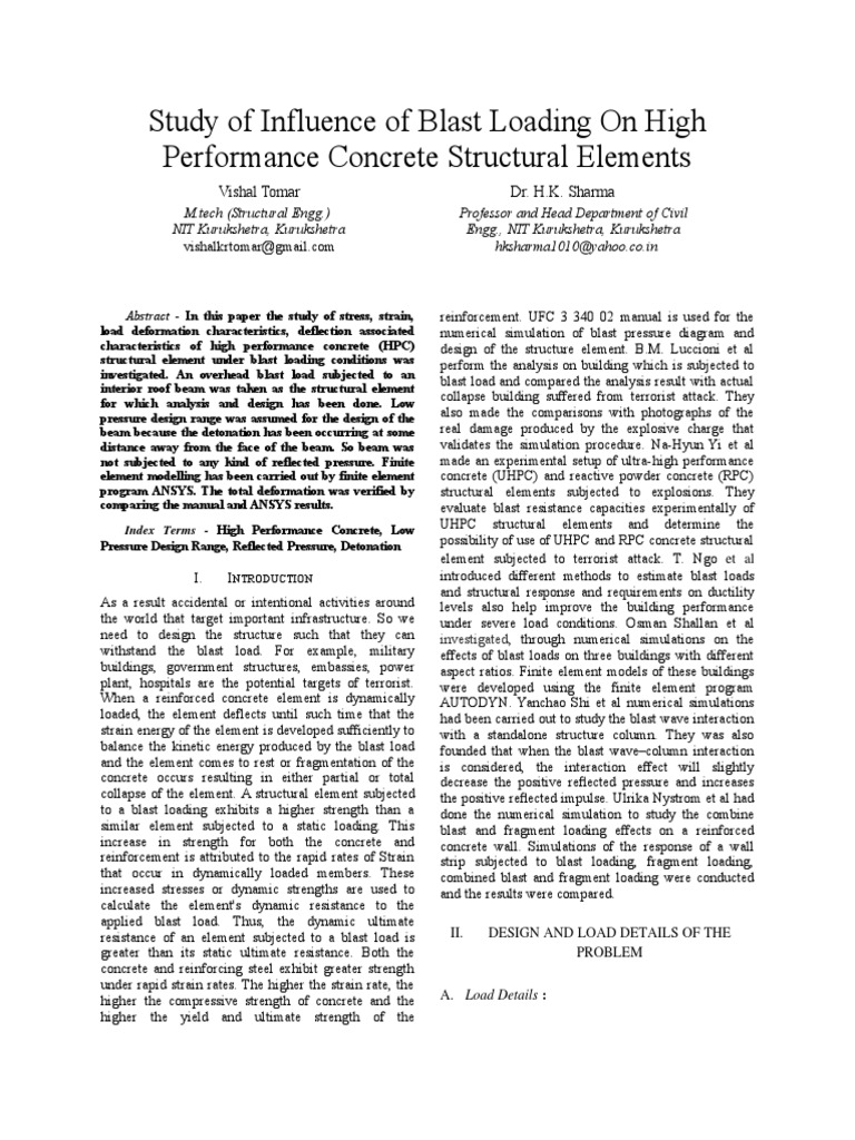 Blast Load Analysis | PDF | Strength Of Materials | Deformation ...