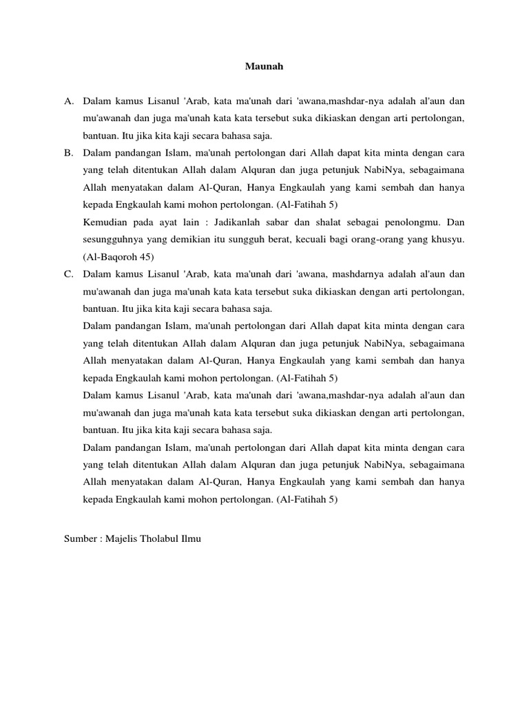 Maunah | PDF | Seni & Disiplin Bahasa | Kajian Bahasa Asing