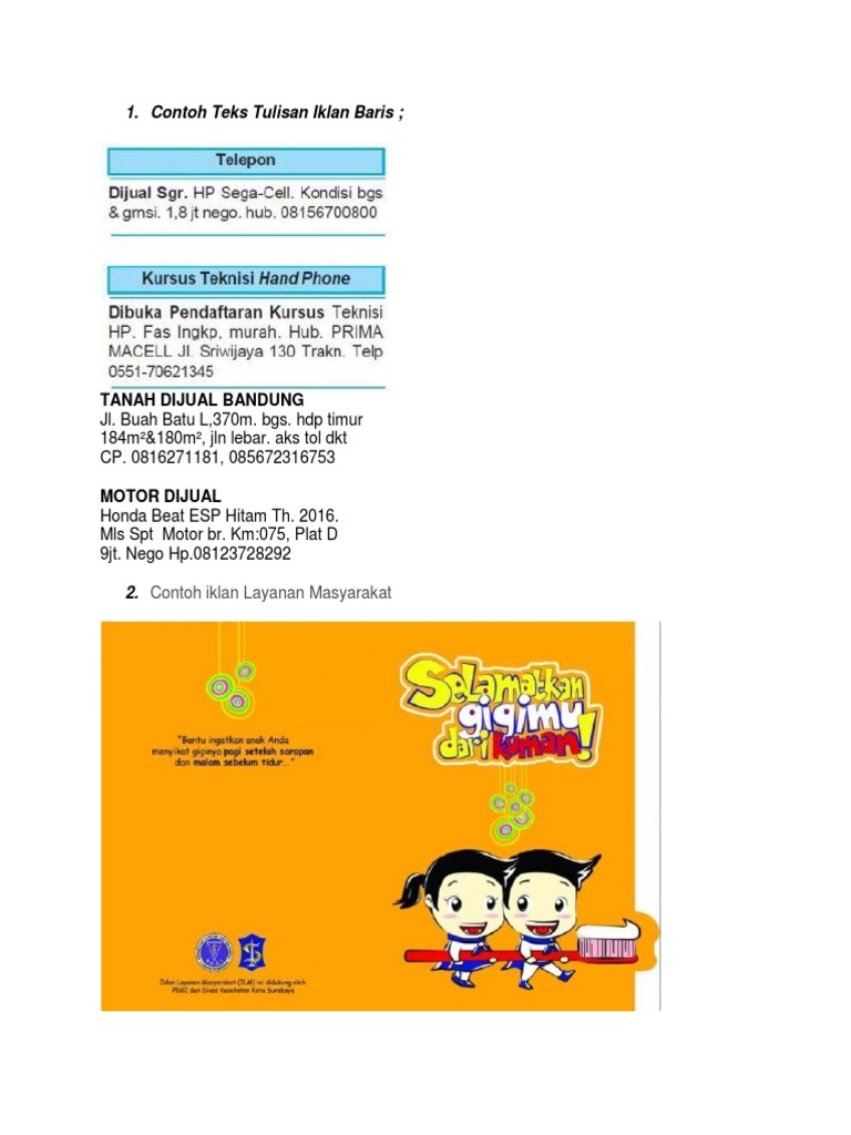 Contoh Jenis Iklan | PDF