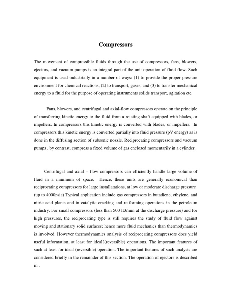 Single Multi Stage Compressors | Download Free PDF | Gases | Pump