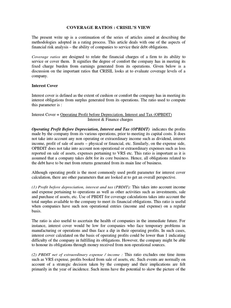 DSCR Ratio PDF | PDF | Earnings Before Interest | Interest