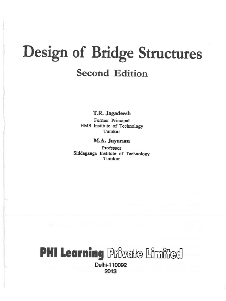 Design of Bridge Structure - Second Edition PDF | PDF