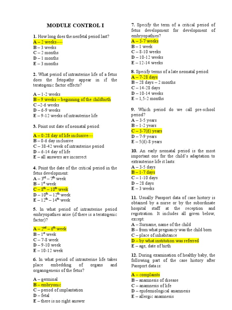 Pediatrics MCQ | PDF