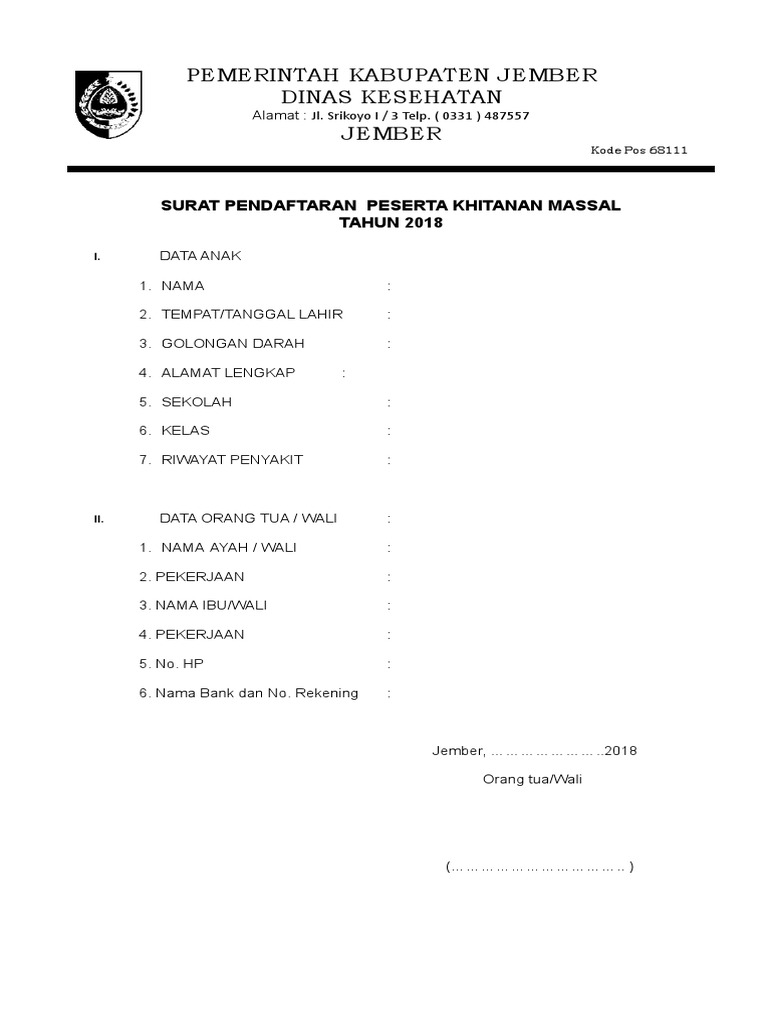 Data Sunatan (Format) | PDF