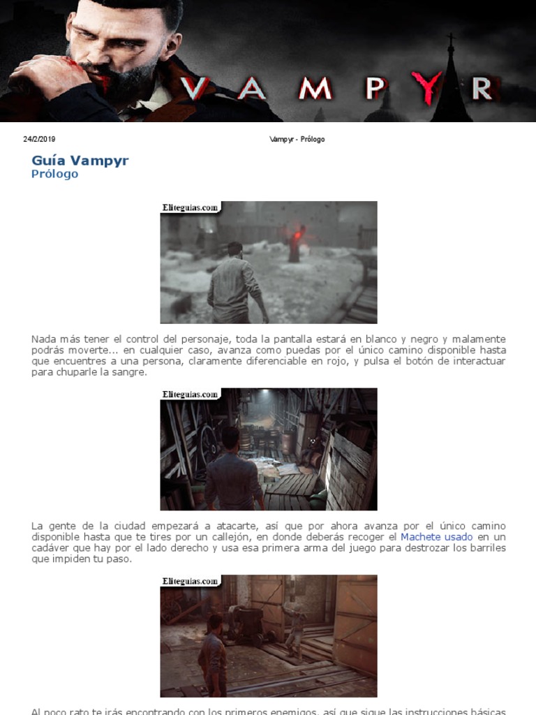 Vampyr Guia | Descargar gratis PDF | Vampiros | Naturaleza