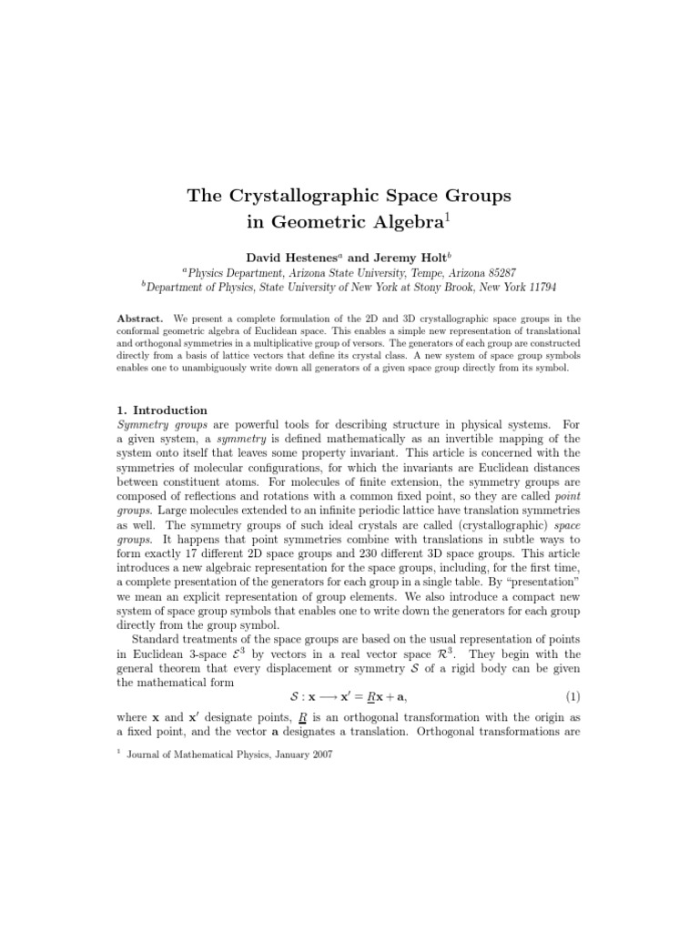 Crystallographic Space Groups - Point Group PDF | PDF | Group ...