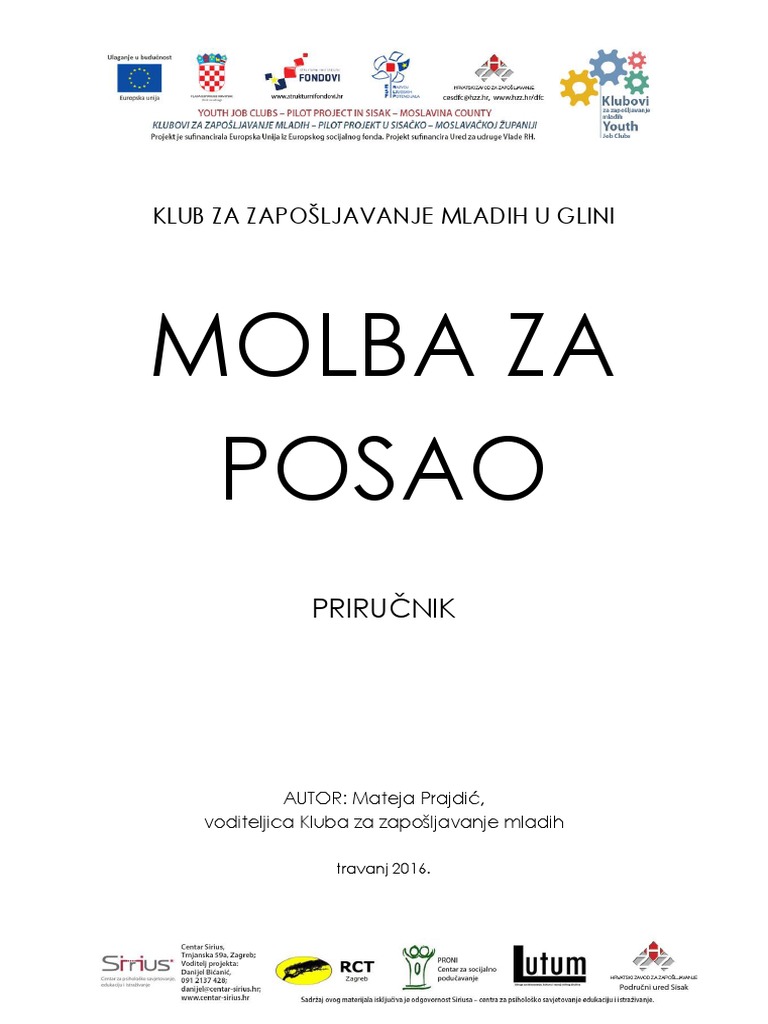 Priručnik Molba Za Posao PDF | PDF