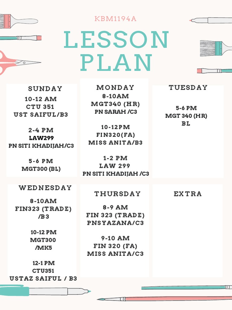 Copy of Pink & Mint Art Lesson Plan | PDF