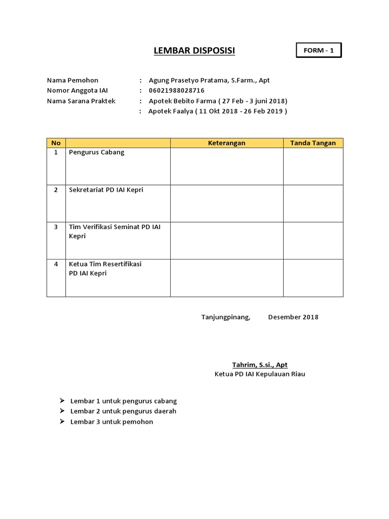 Lembar Disposisi | PDF