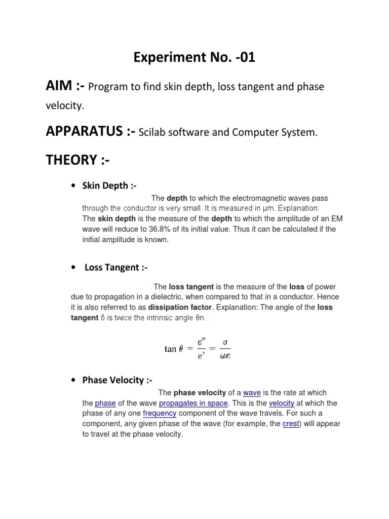 Experiment No. - 01 AIM:-Apparatus: - Theory | PDF | Waves | Electronic ...