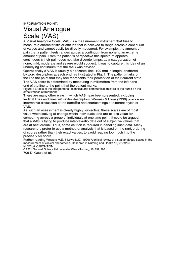 Visual Analogue Scale (VAS) : Information Point | PDF | Measurement | Pain