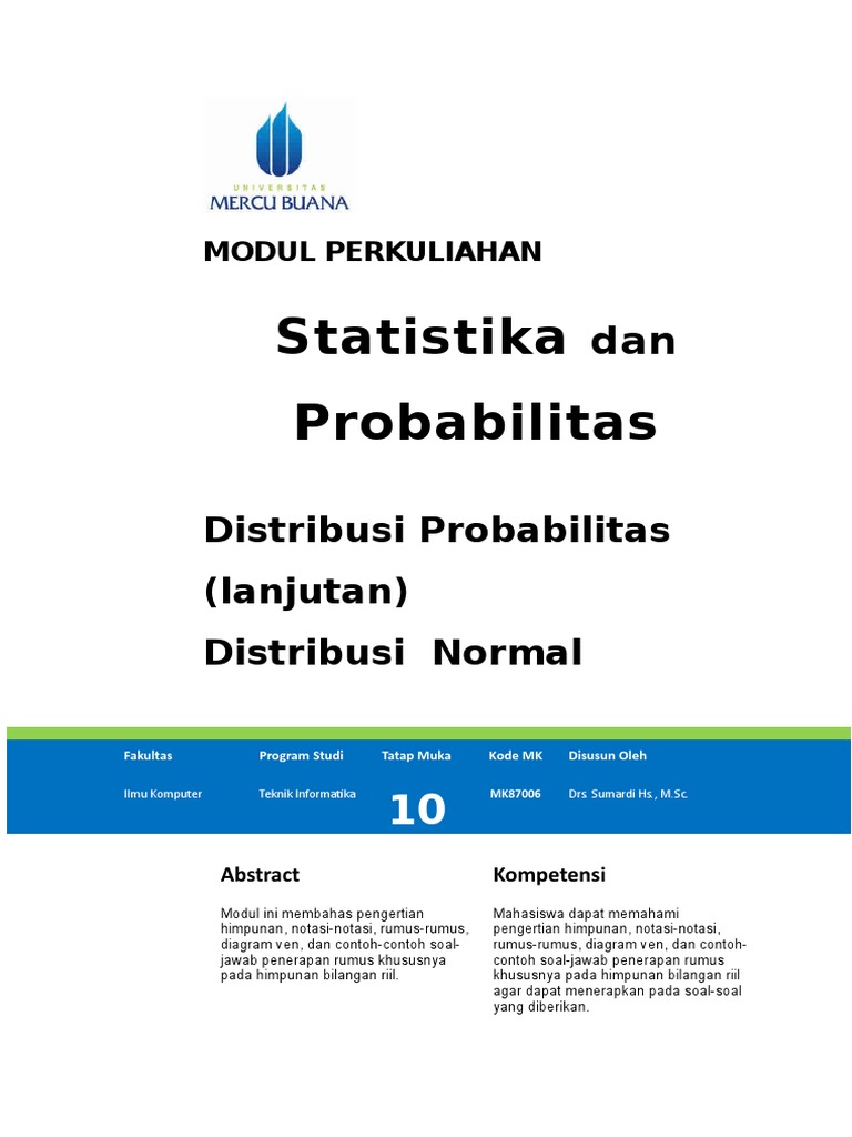 Mdl10 Distr Probabilitas Normal | PDF