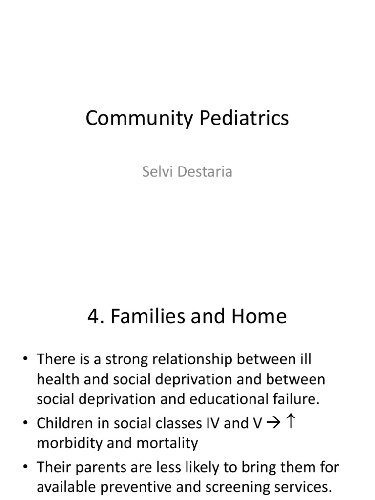 Community Paediatrics | PDF