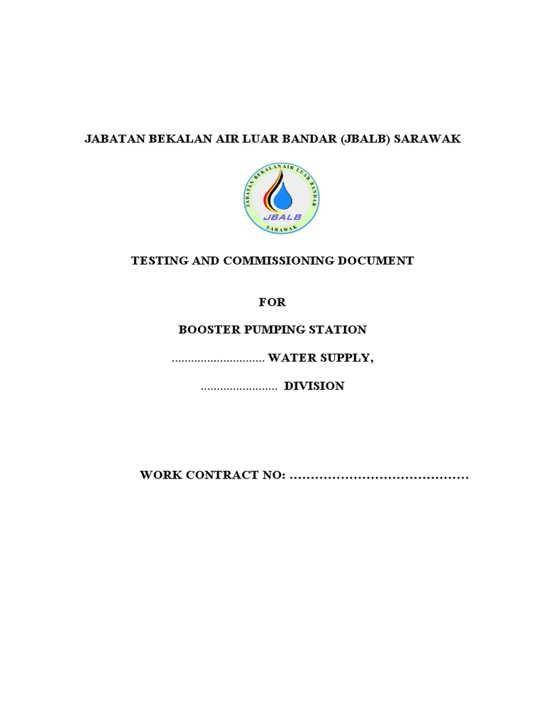 Testing and Commissioning Document For Booster Pumping Station PDF ...