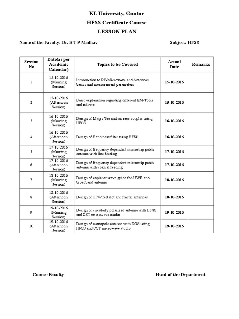 An Introduction to HFSS: A Comprehensive Lesson Plan for Designing ...