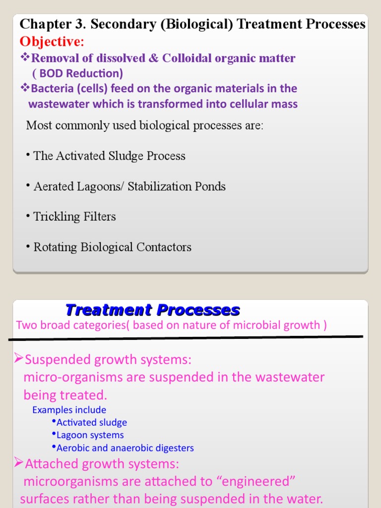 Objective:: Chapter 3. Secondary (Biological) Treatment Processes | PDF ...