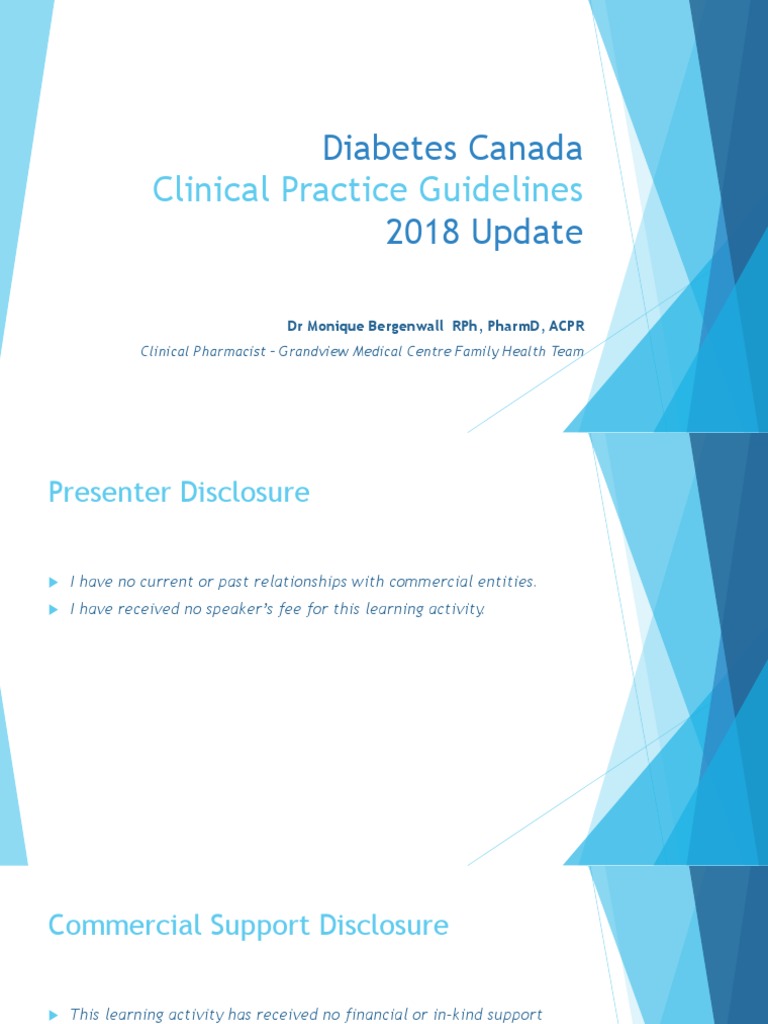 2018 Diabetes Canada Practice Guidelines Update | Diabetes Mellitus ...