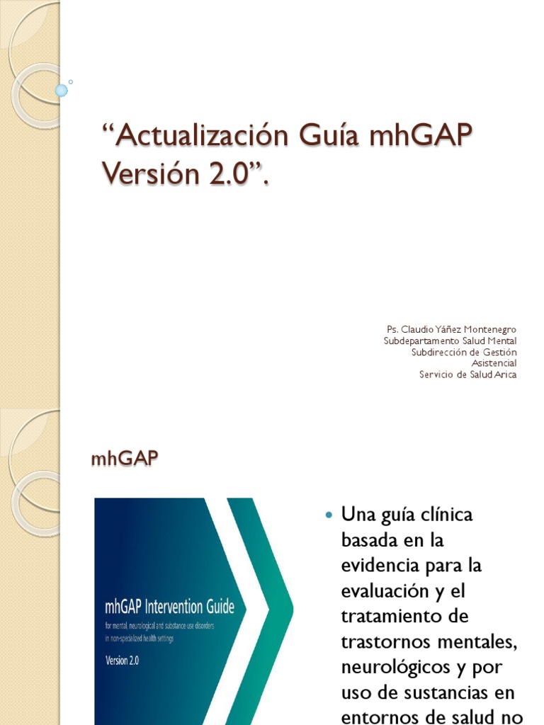 Capacitación mhGAP para APS | PDF | Salud mental | Adultos