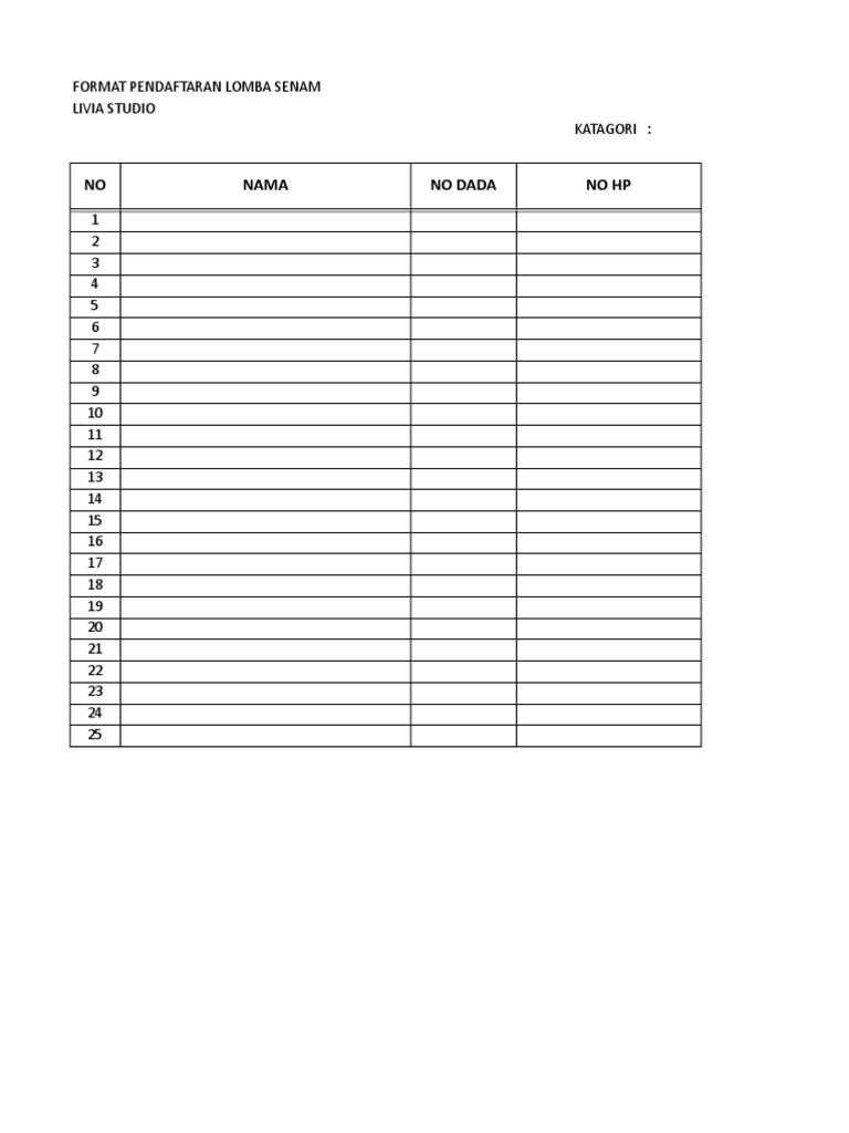 Form Nilai Lomba Senam | PDF