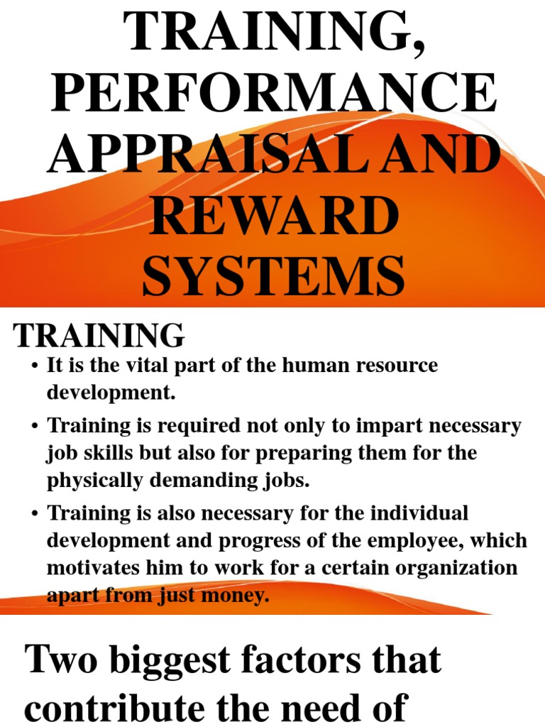 Training, Performance Appraisal and Reward Systems | Download Free PDF ...