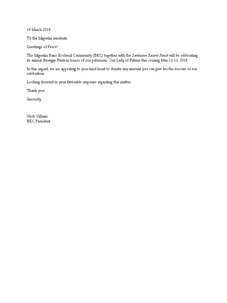 Solicit Letter | PDF