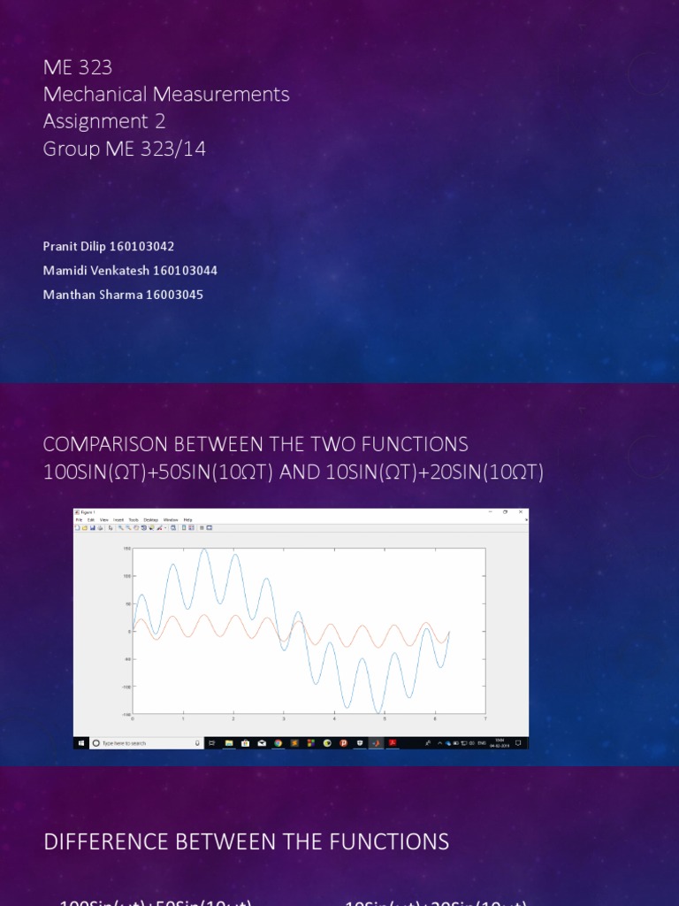ME 323 Mechanical Measurements Assignment 2 Group ME 323/14 | PDF