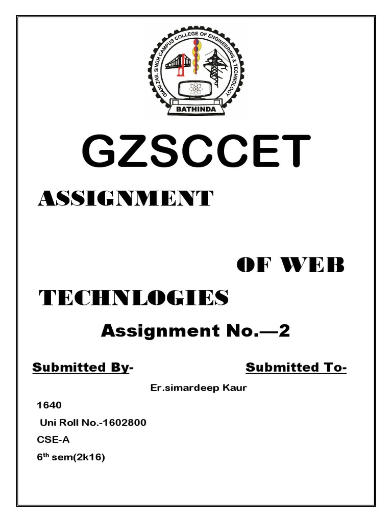 Gzsccet: Assignment of Web Technlogies | PDF | Java Servlet | Java ...