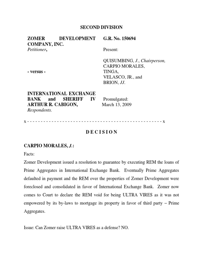 Zomer Development v. Iexchange Bank | PDF