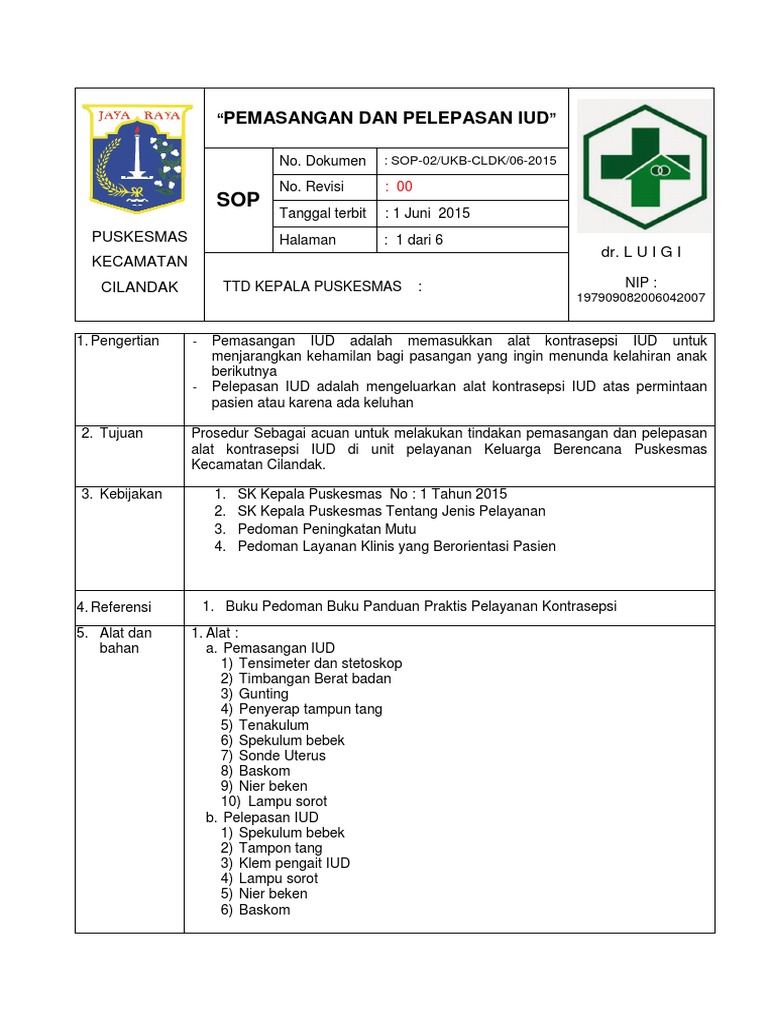 SPO 02 Pemasangan Dan Pelepasan IUD | PDF
