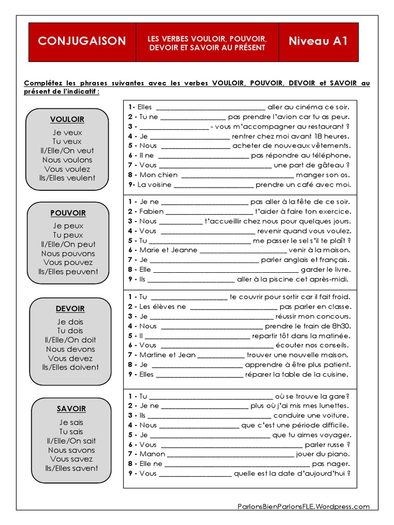 Vouloir Pouvoir Devoir
